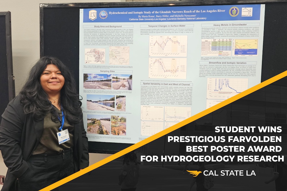 Maria Rosas Wins Farvolden Best Poster Award for Hydrogeology Research | Cal State LA